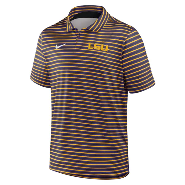 Nike Lsu Tour Stripe Dri-fit College Polo - Purple