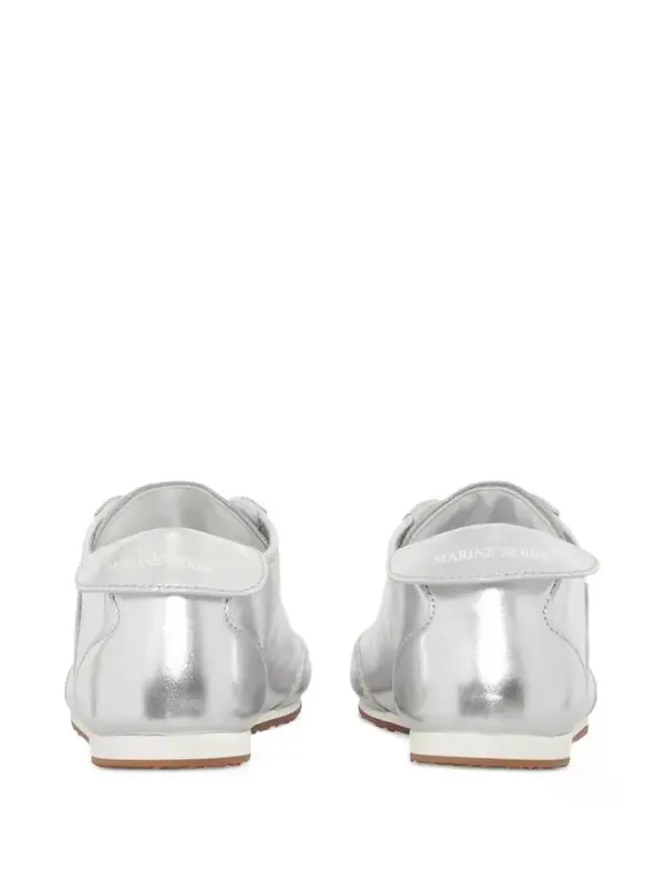 MARINE SERRE Ms Astra Metallic-effect Leather Sneakers - Grey