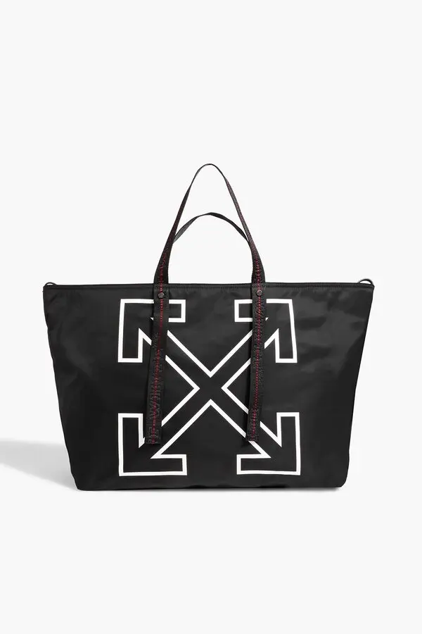 Off-White Printed Shell Tote - Black