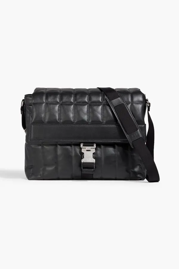 Dunhill Rollagas Quilted Leather Messenger Bag - Black