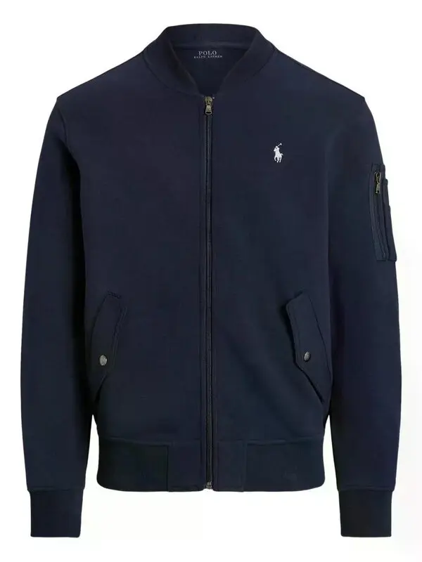 Polo Ralph Lauren Embroidered Bomber-style Sweatshirt - Blue