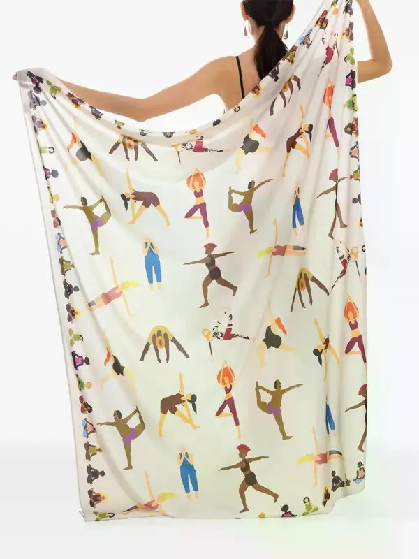 AMAPO Yoga Pose Graphic Scarf