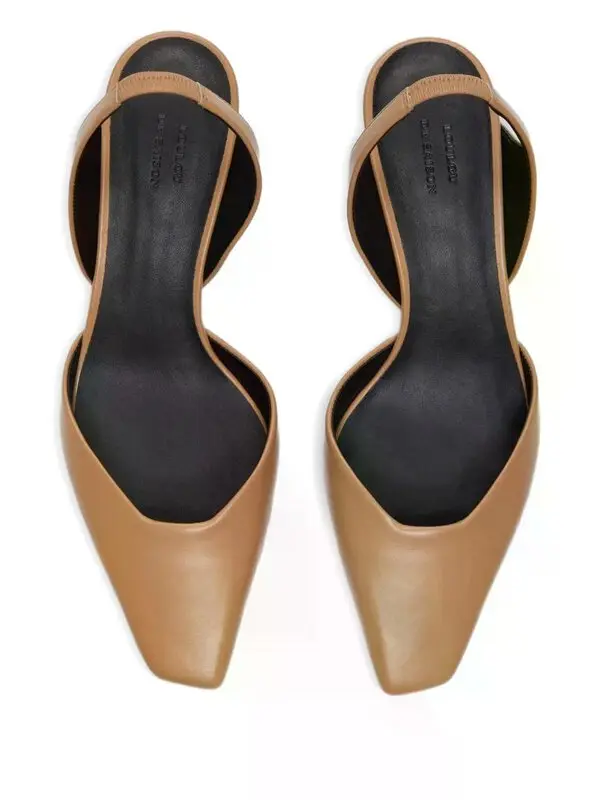 Loulou De Saison Square-toe Slingback Pumps - Neutrals