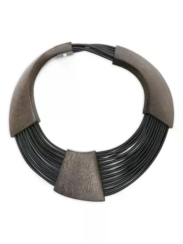 MONIES Brisa Wood Necklace - Black