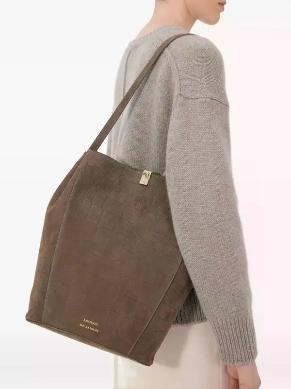 Loulou De Saison Audrey Embossed Shoulder Bag