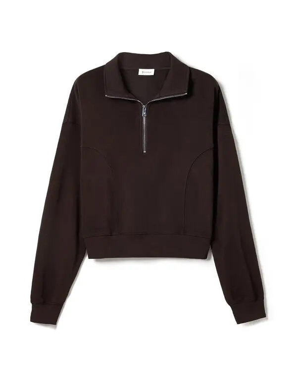 Lilysilk Heirloom '89 Half-zip Pullover - Espresso