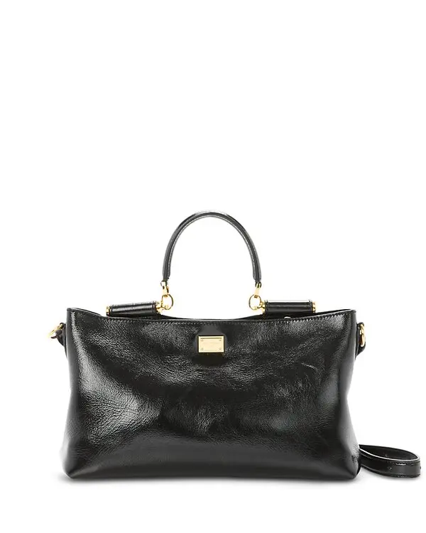 Dolce & Gabbana Leather Top Handle Bag - Black