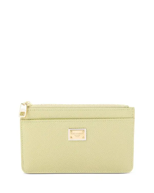 Dolce & Gabbana Leather Zip Cardholder - Light Green