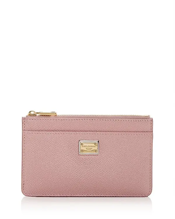 Dolce & Gabbana Leather Zip Cardholder - Light Pink