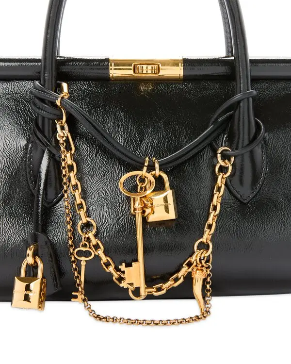 Dolce & Gabbana Leather Top Handle Bag - Black