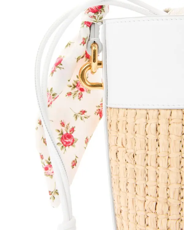 Dolce & Gabbana Woven Bucket Bag - Light Beige/white