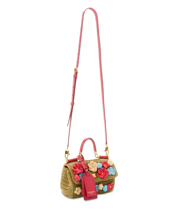 Dolce & Gabbana My Sicily Crocheted Top Handle Bag - Green