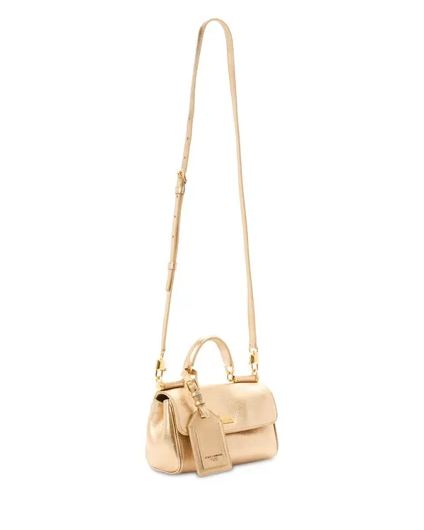 Dolce & Gabbana Metallic Leather Top Handle Bag