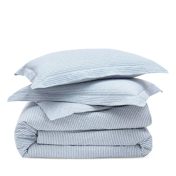PETITE PLUME La Mer Percale Duvet Set, King - Blue