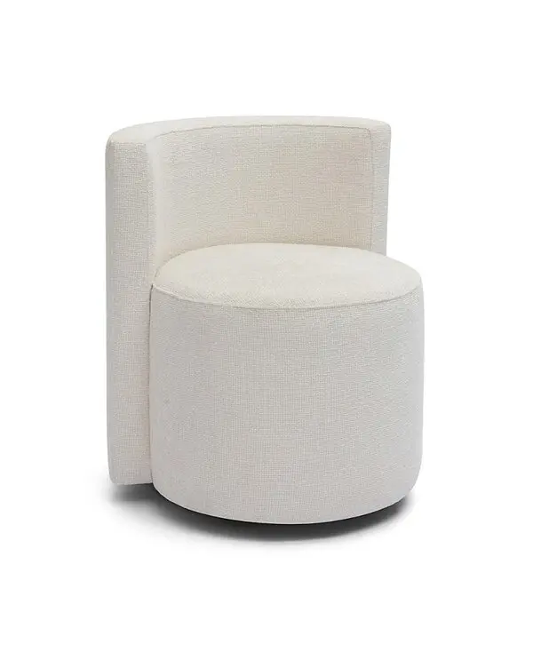 TOV FURNITURE Alyssa Chenille Rolling Desk Chair - White