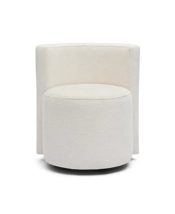 TOV FURNITURE Alyssa Chenille Rolling Desk Chair - White