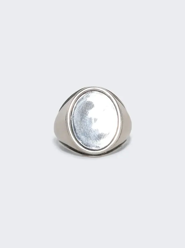 MAISON MARGIELA 4mm Logo Ring - Silver