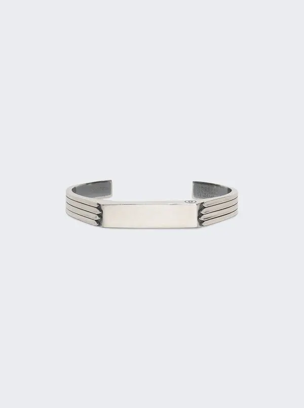 MAISON MARGIELA Engraved Logo Cuff - Silver