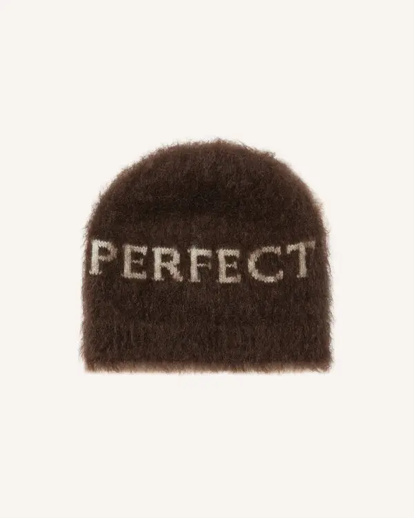 Perfect Moment Mohair Logo Beanie - Brown