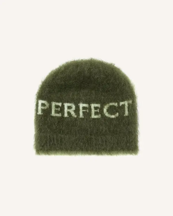 Perfect Moment Mohair Logo Beanie - Dark-green