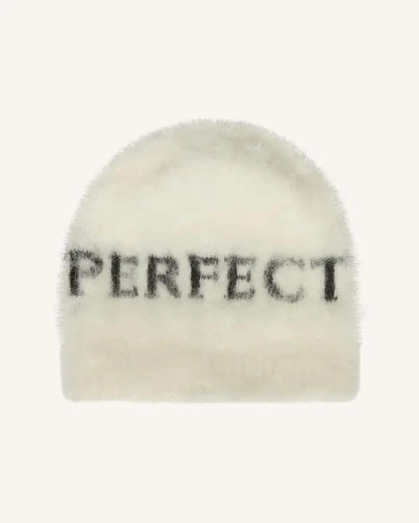 Perfect Moment Mohair Logo Beanie - Snow-white