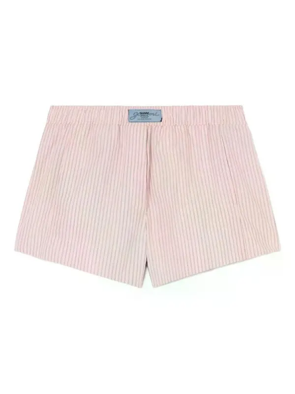 GANNI Striped Elasticated Waistband Shorts