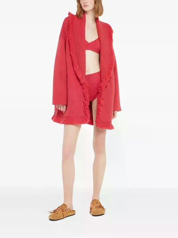 Alanui Fringed Coat - Red