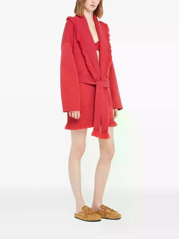 Alanui Fringed Coat - Red