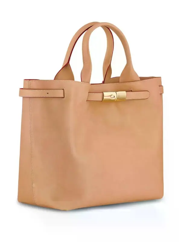 Longchamp Le Roseau L Leather Tote Bag