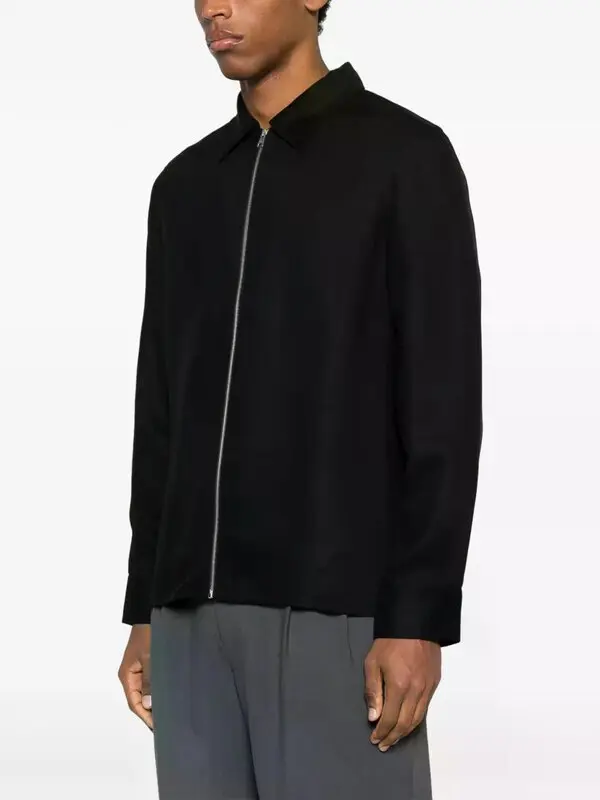 Sandro Loose-fit Zip-up Shirt - Black