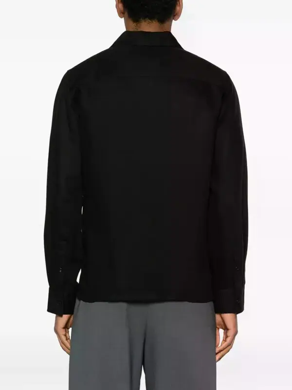 Sandro Loose-fit Zip-up Shirt - Black