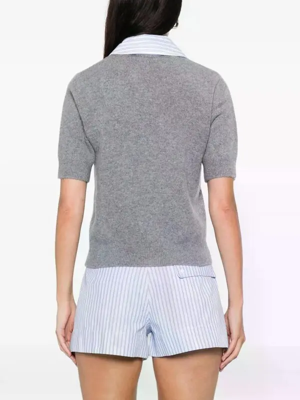 Sandro Detachable Striped-collar Wool Sweater