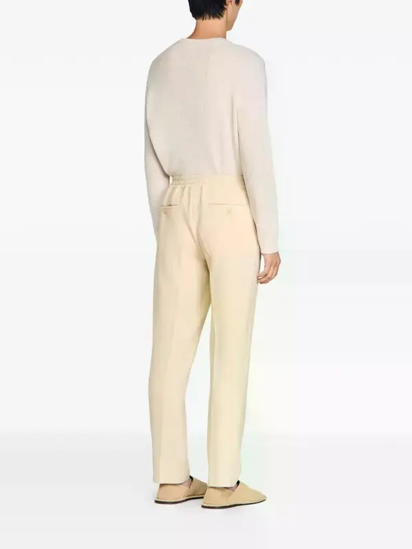 Sandro Elasticated Straight-leg Trousers - Neutrals