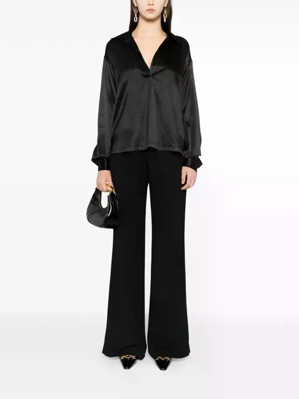 TOM FORD Silk Plunging V-neck Shirt