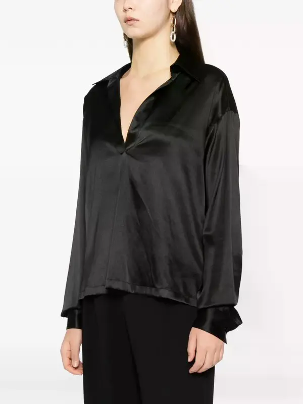 TOM FORD Silk Plunging V-neck Shirt
