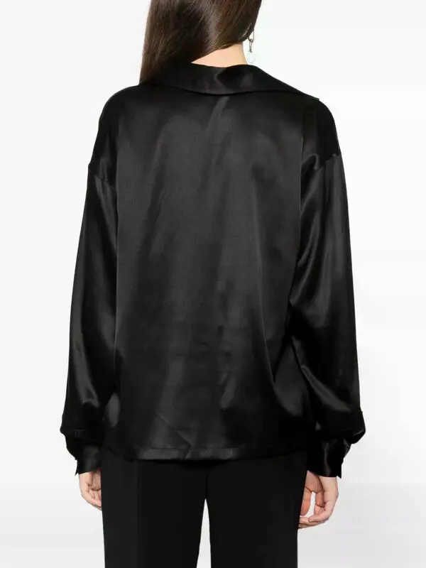 TOM FORD Silk Plunging V-neck Shirt