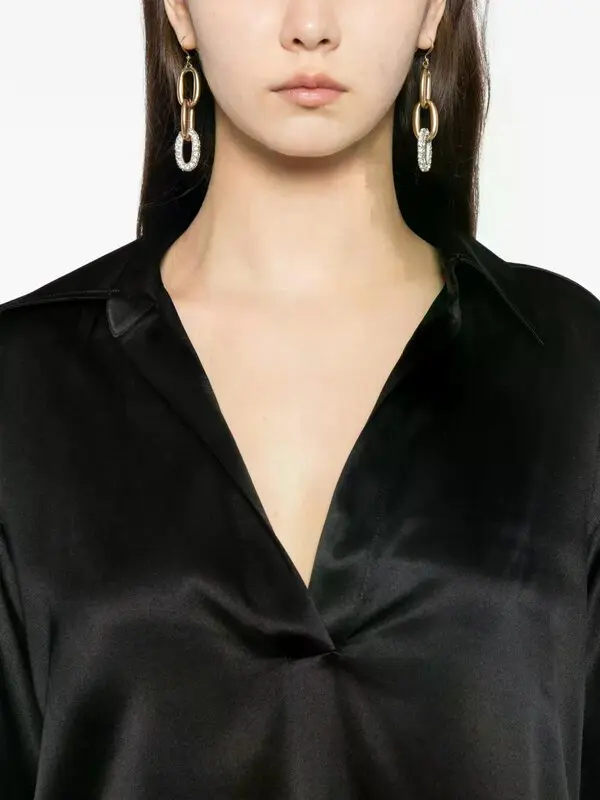 TOM FORD Silk Plunging V-neck Shirt