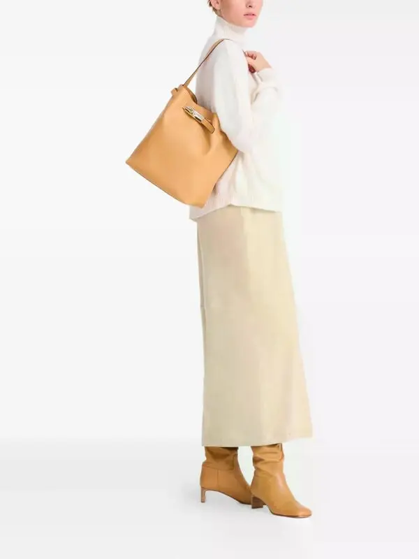 Longchamp Le Roseau Smooth Leather Shoulder Bag - Neutrals