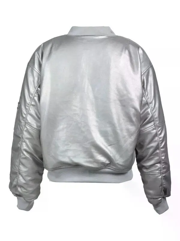 BREATH Zip-up Bomber Jacket - Silver