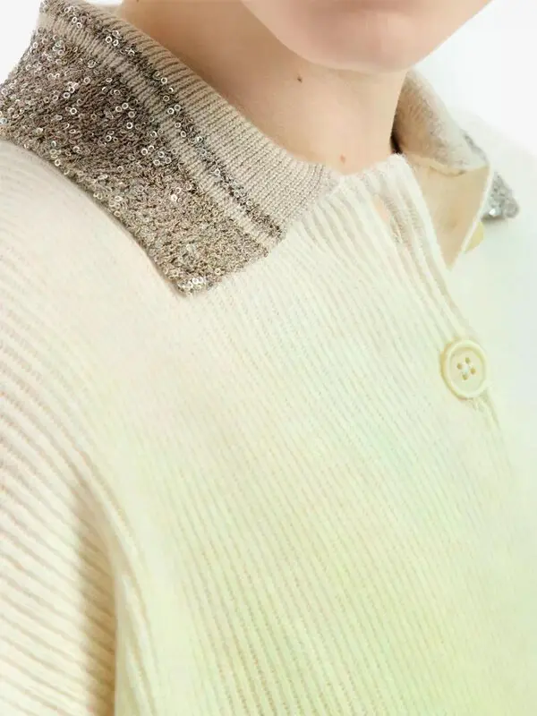 Brunello Cucinelli Embellished Point Collar Sweater
