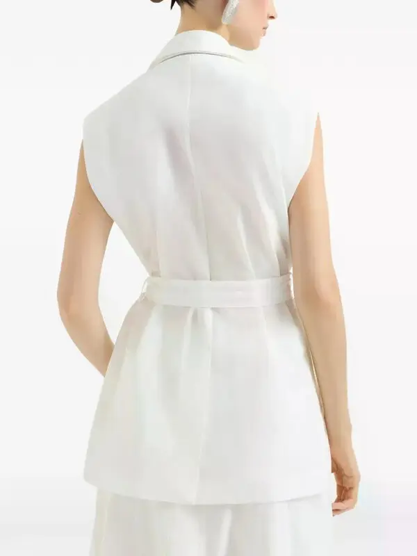 Brunello Cucinelli Belted Gilet In Techno Cotton Poplin