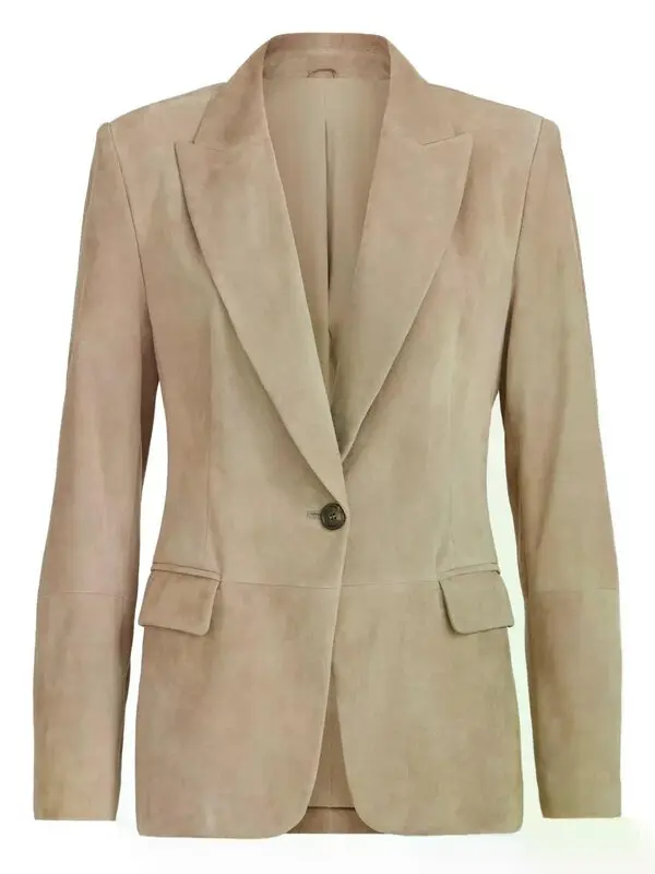 Brunello Cucinelli Monili-detail Suede Blazer