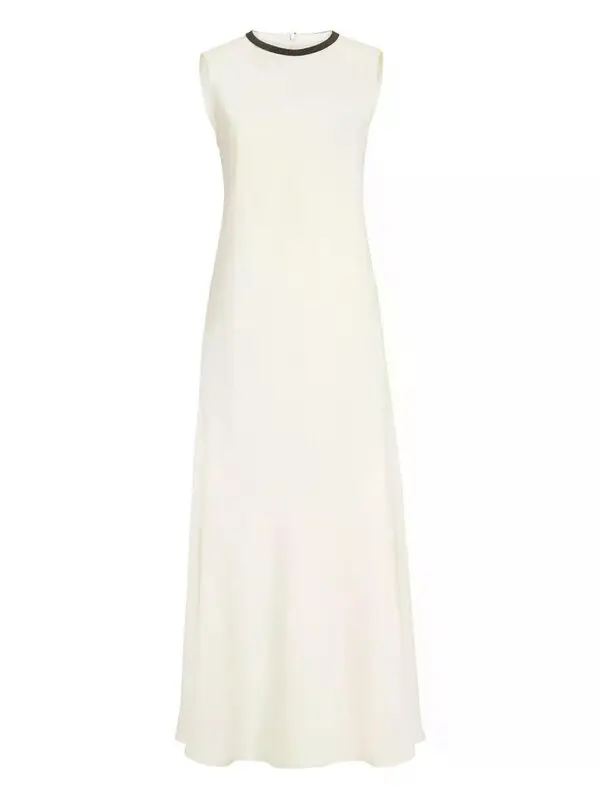 Brunello Cucinelli Contrasting-trim Midi Dress