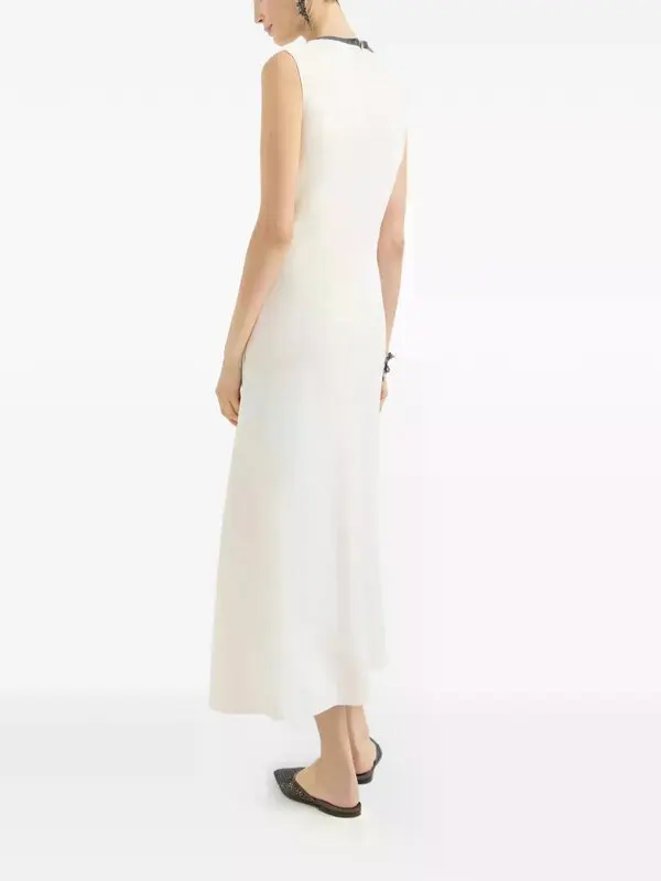 Brunello Cucinelli Contrasting-trim Midi Dress