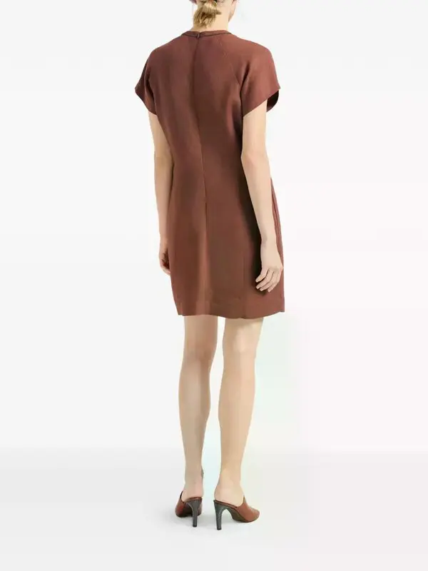 Brunello Cucinelli Mini Dress With Trim Detail - Orange
