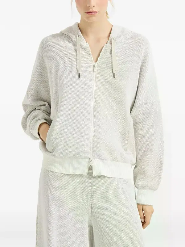 Brunello Cucinelli Honeycomb Zip-up Hoodie