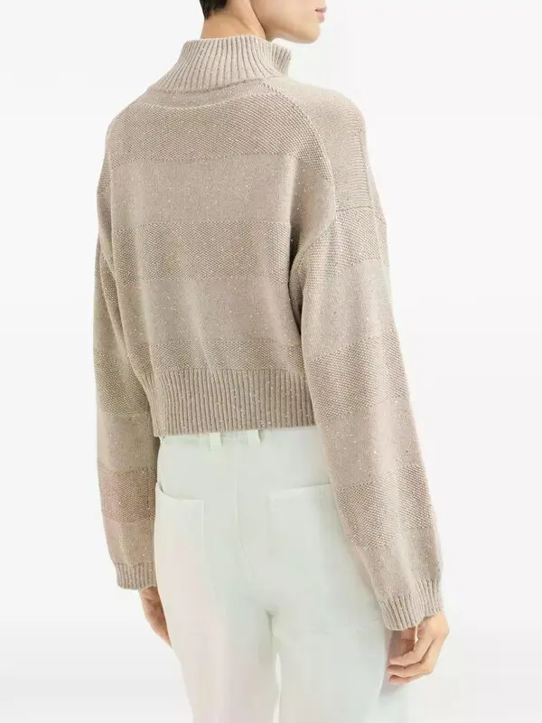 Brunello Cucinelli Striped Zip Cardigan