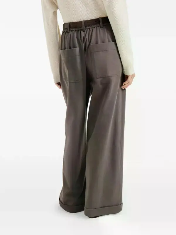 Brunello Cucinelli Wide-leg Palazzo Pants With Monili Detail
