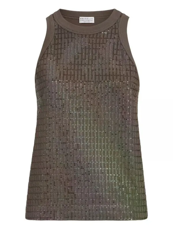 Brunello Cucinelli Check-pattern Top - Brown