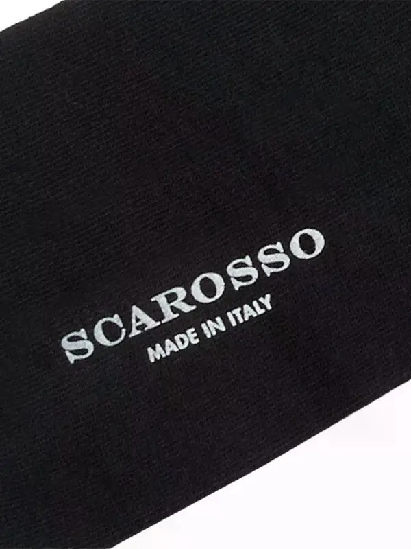 SCAROSSO Ribbed Trim Socks - Black